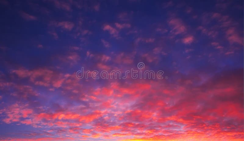 Delightful Fire Pocked Sky at Sunset with Sun Rays Stock Image - Image ...