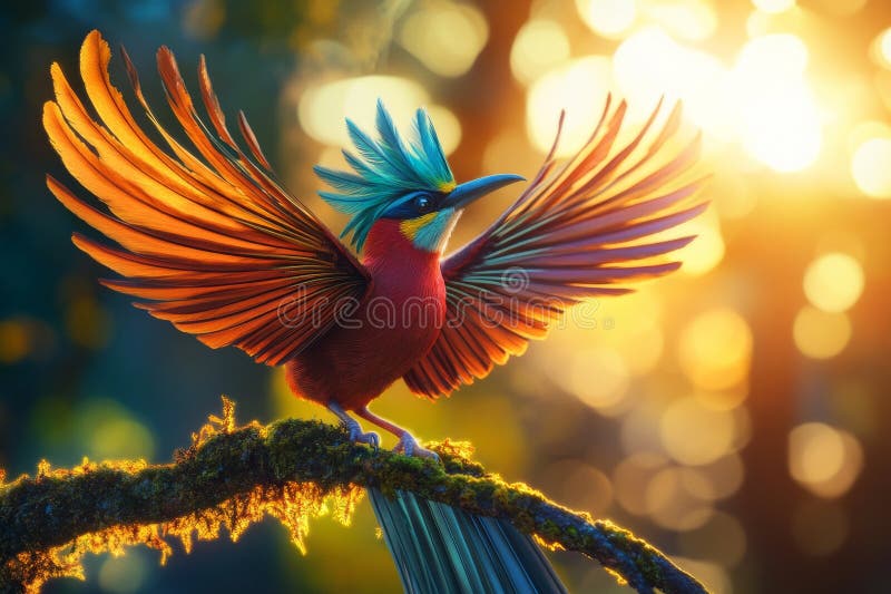 Delightful Fluffy Being Profile with Vivid Feathered Wings Stock Photo ...