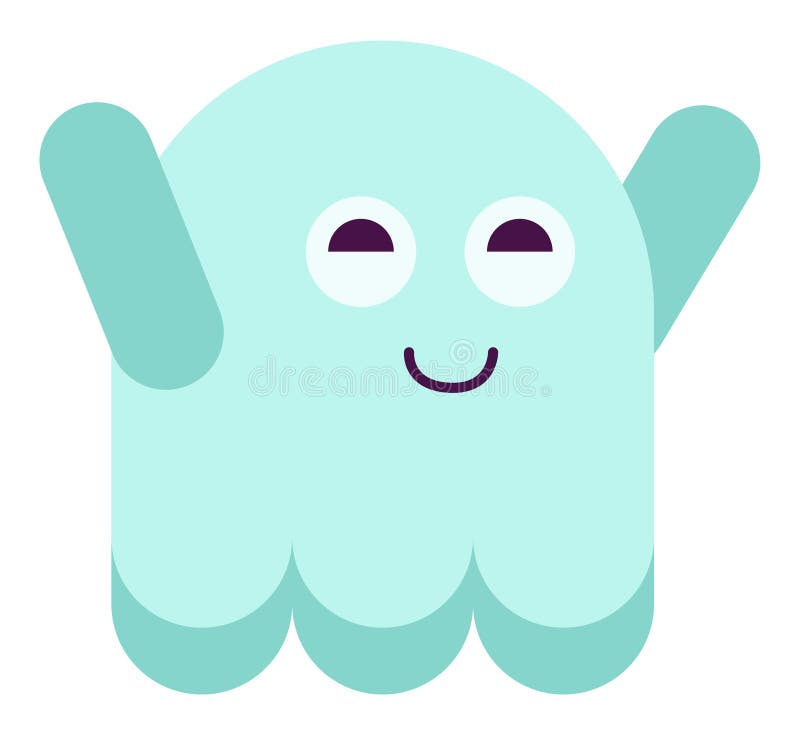 Adorable Friendly Ghost Illustration (color Blue, Pose 2) Stock ...
