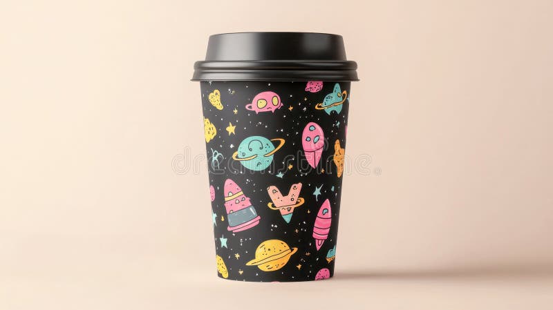 Delightful Front-facing Coffee Cup Design Features Neon Aliens and ...
