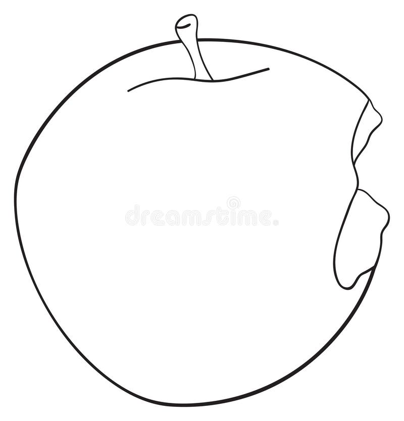 Delightful Garden Bitten Round Apple Stock Illustrations – 1 Delightful ...