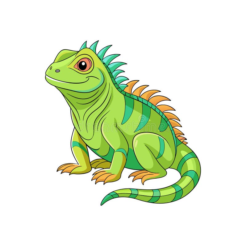 Iguana Coloring Page for Kids Stock Image - Illustration of sketch ...