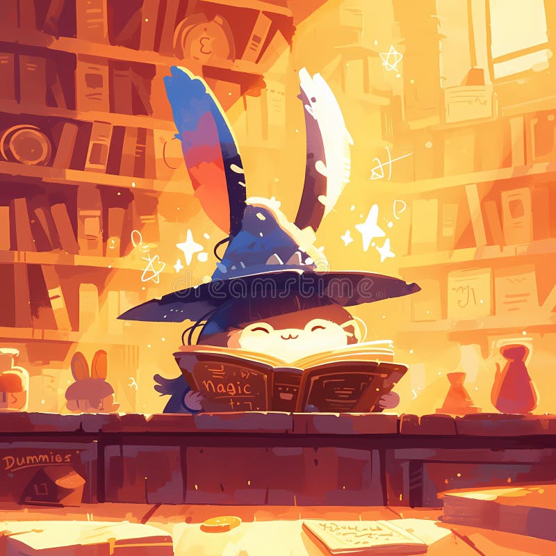 Magical Reading Adventure with a Cute Wizarding Character! Stock ...