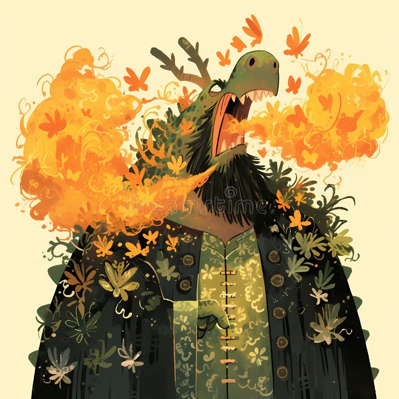 Charmingly Ferocious: the Dragon S Roar Stock Illustration ...