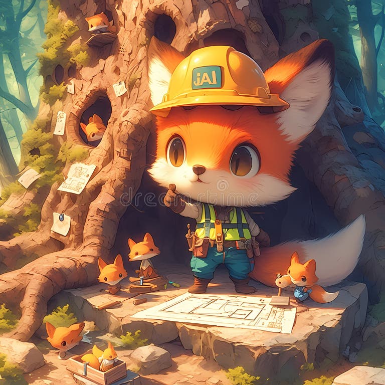 Fox Construction Stock Illustrations – 203 Fox Construction Stock ...