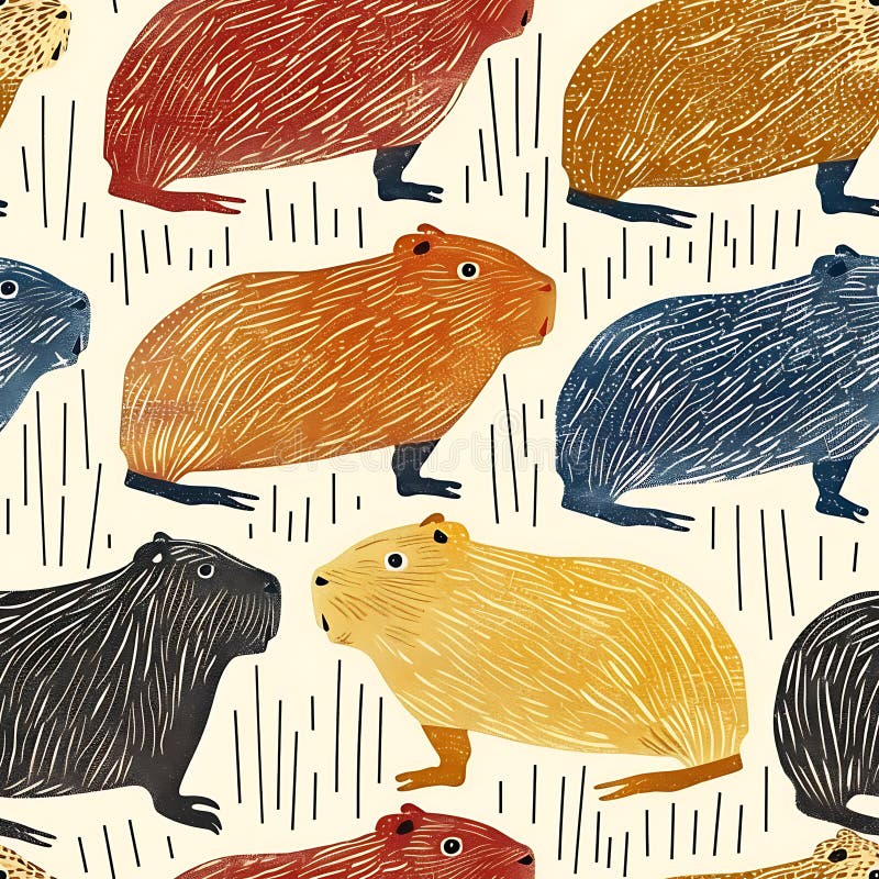 Capybara Pattern - Repeating Pattern and Seamless Tile Stock ...