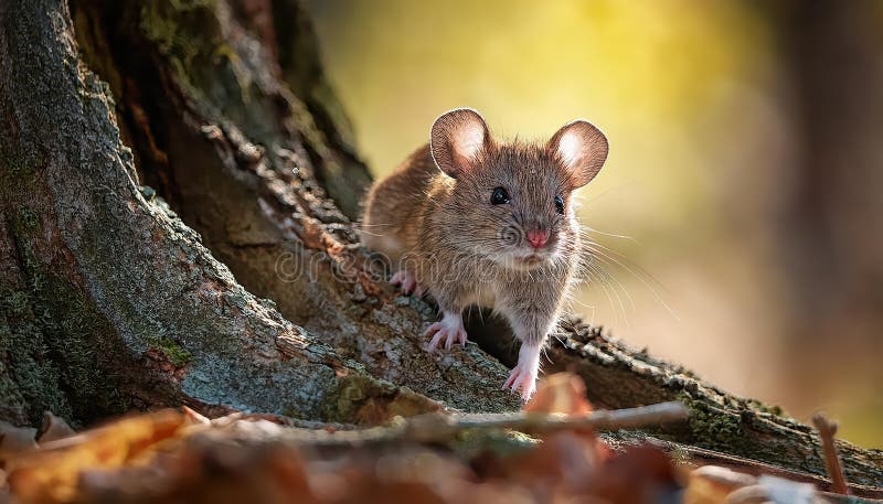 Wood Mouse on Root of Tree a Quaint Woodland Moment, Captured in ...