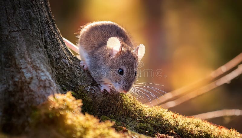 Adorable Wood Mouse Nestled Amongst Ancient Tree Roots, Capturing a ...