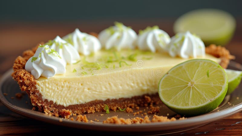 A Delightful Key Lime Pie with a Zesty Lime Custard in a Graham Cracker ...