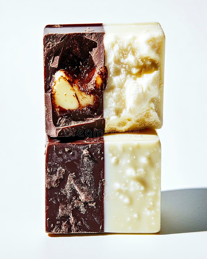 Delightful Layers of Dark and White Chocolate Create a Tempting Visual ...
