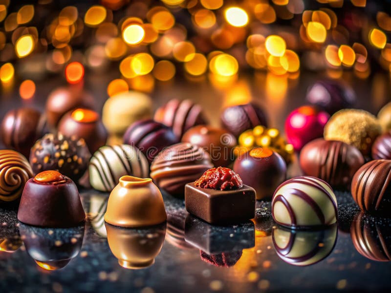 Delightful Panoramic Array of Assorted Chocolate Candies a Sweet Visual ...