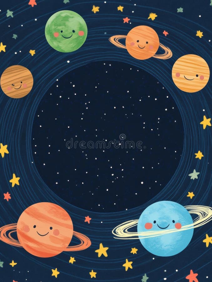 Delightful Pastel Space-themed Preschool Background Featuring Smiling ...