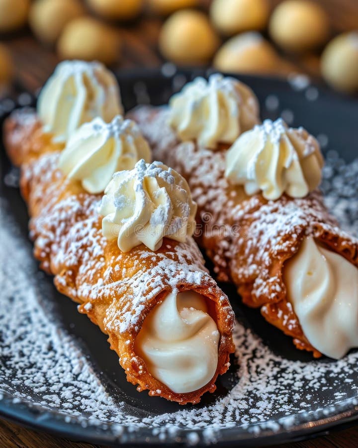 Delightful Pastries Adorned with Whipped Cream and Chocolate, Ready for ...