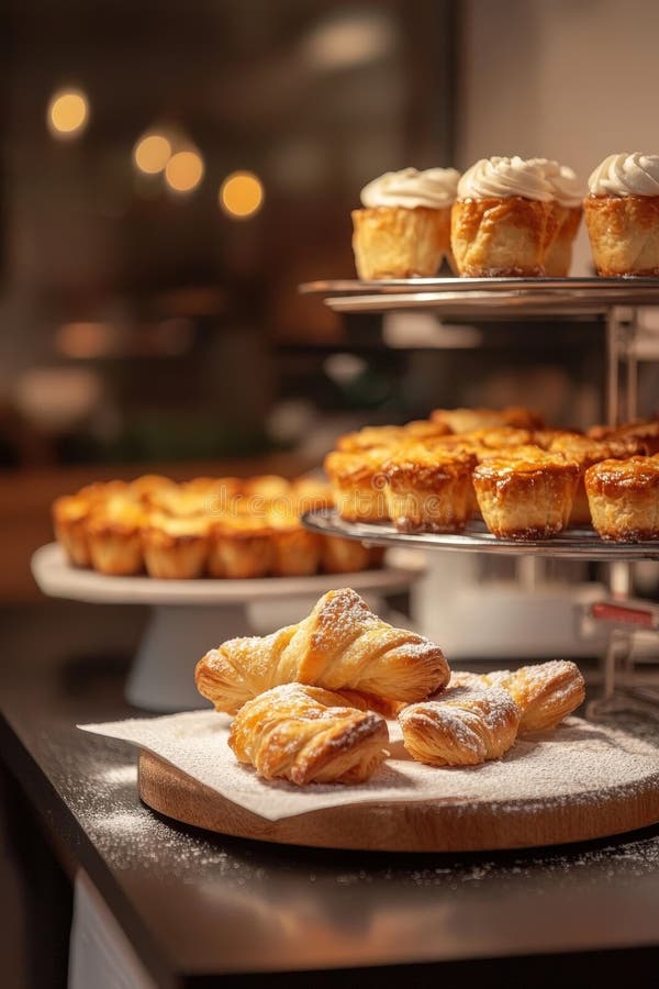 Delightful Pastries Display Featuring Palmier and Cupcakes in a Cozy ...