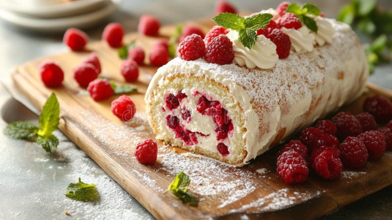 Delightful Raspberry Roulade Stock Photos - Free & Royalty-Free Stock ...