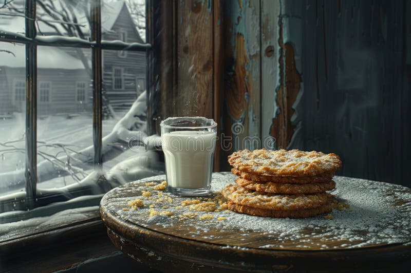 Delightful Scene Featuring a Tall Stack of Assorted Cookies Alongside a ...