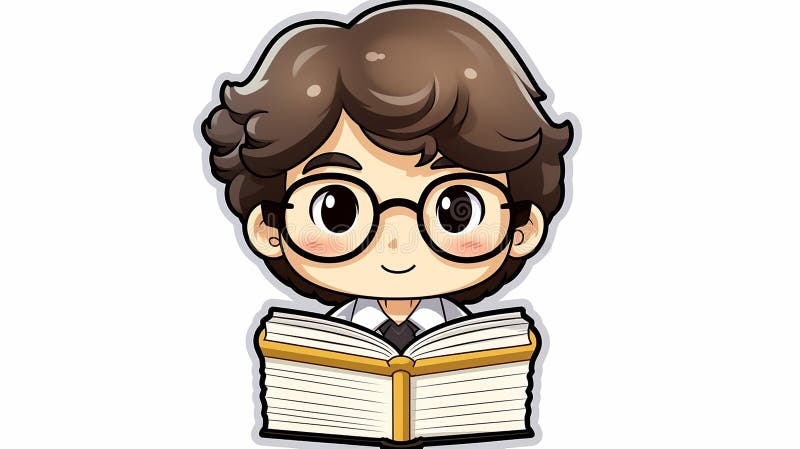 Delightful School Days Cute Academic Icon Sticker with a Student ...