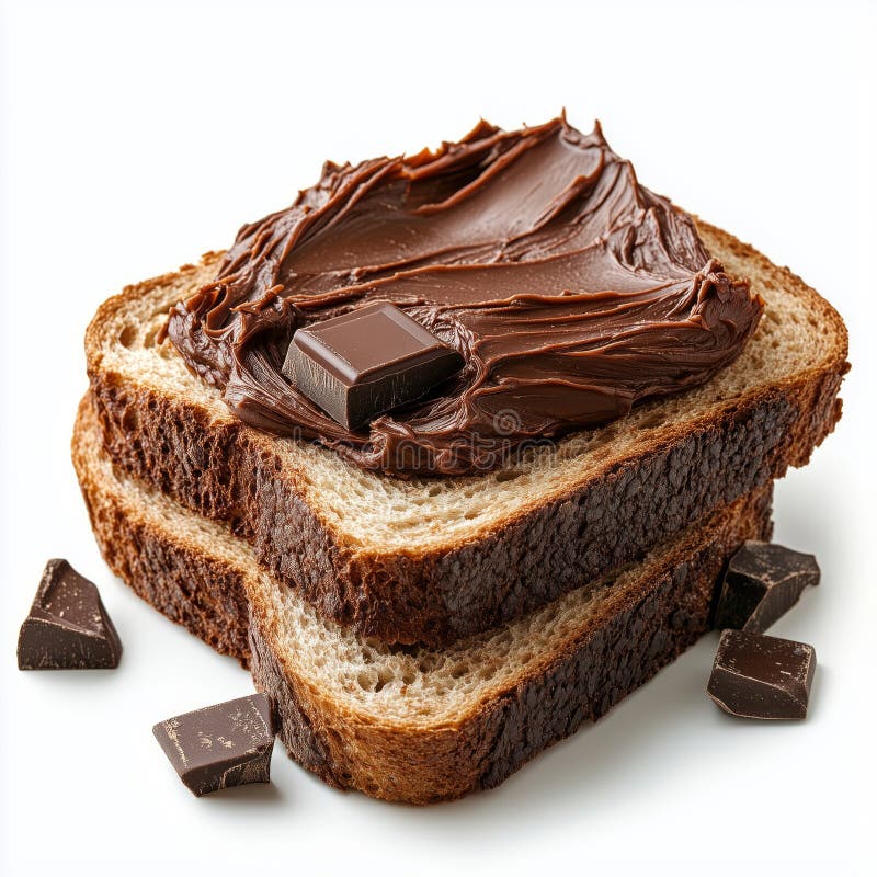 Delightful Slice of Bread Topped with Creamy Chocolate Paste Ready To ...
