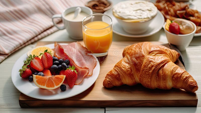 Delicious Elegant Belgian Breakfast Bread Croissants Wrapped in Bacon ...