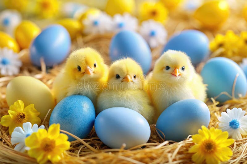 Delightful Spring Banner Design Featuring Adorable Baby Chicks and ...