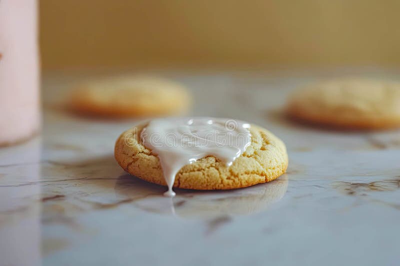 Delightful Sugar Cookie with Glossy White Icing Creating a Beautiful ...