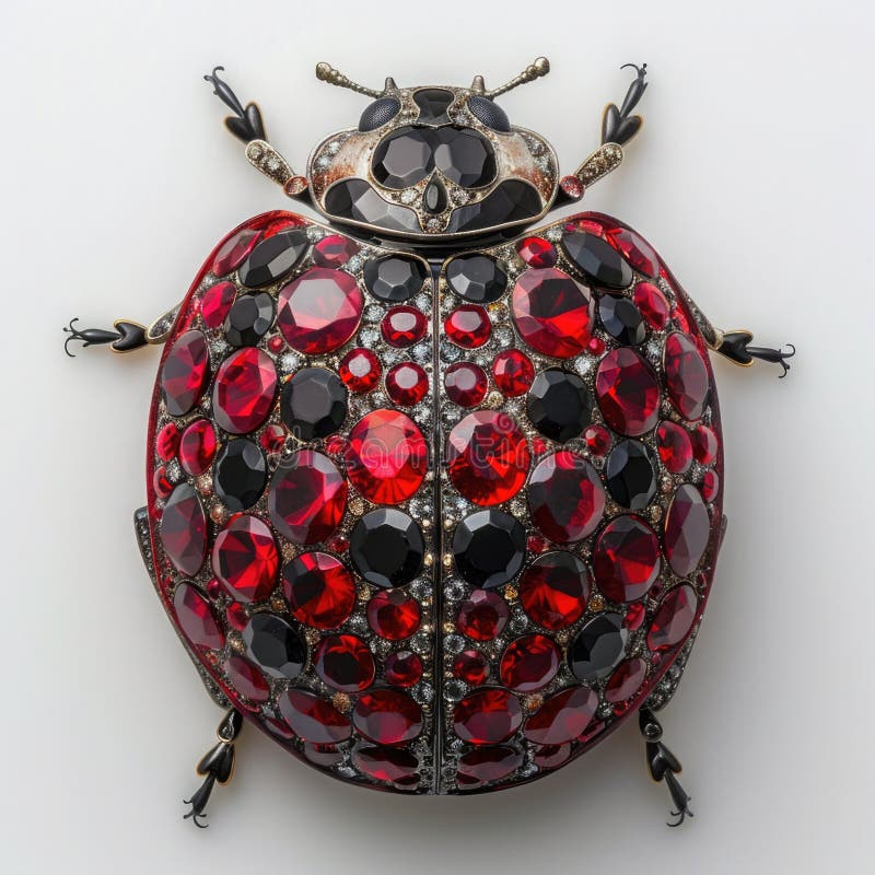 Delightful Top View of a Ladybug with Glossy Red and Jet-Black ...