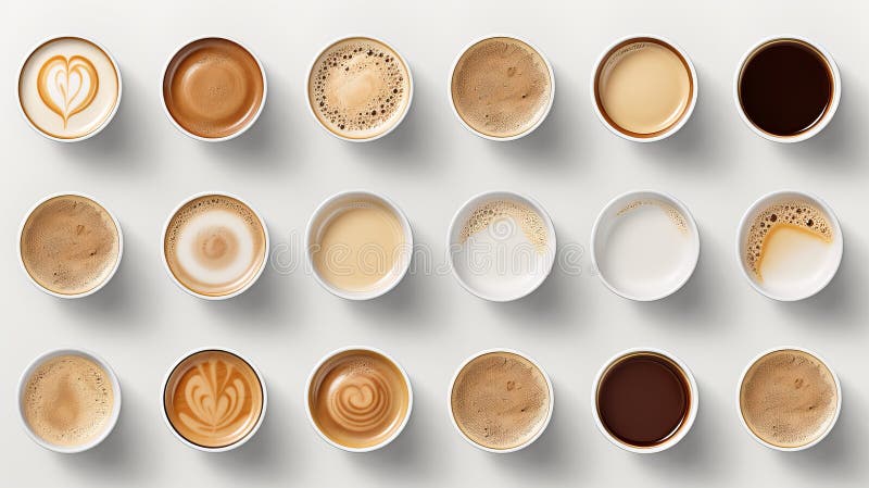 Delightful Variety of Coffee Styles Displayed in Elegant Cups ...