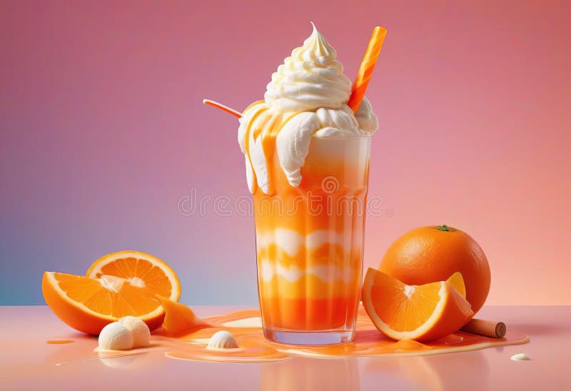 A Delightful, Vibrant Image of a Creamy Orange Soda Float Stock ...