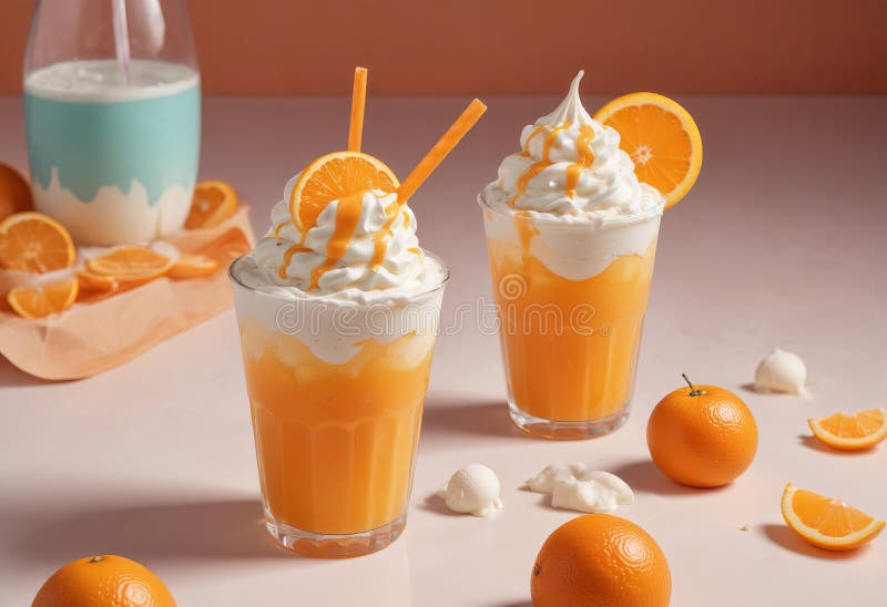 A Delightful, Vibrant Image of a Creamy Orange Soda Float Stock ...