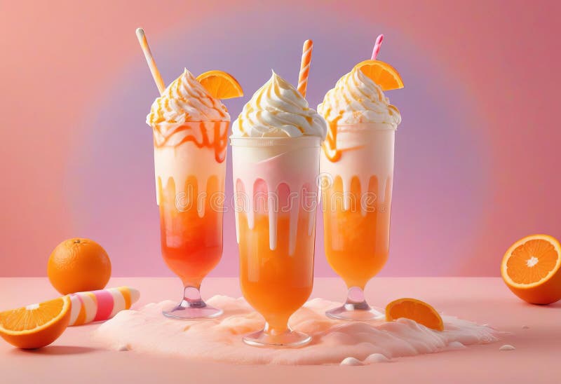 A Delightful, Vibrant Image of a Creamy Orange Soda Float Stock ...