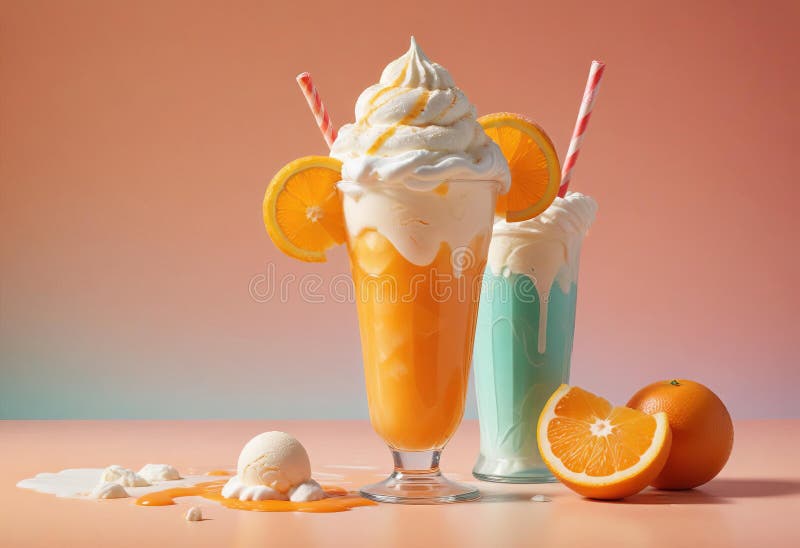 A Delightful, Vibrant Image of a Creamy Orange Soda Float Stock ...