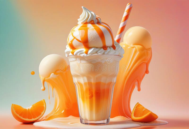 A Delightful, Vibrant Image of a Creamy Orange Soda Float Stock ...