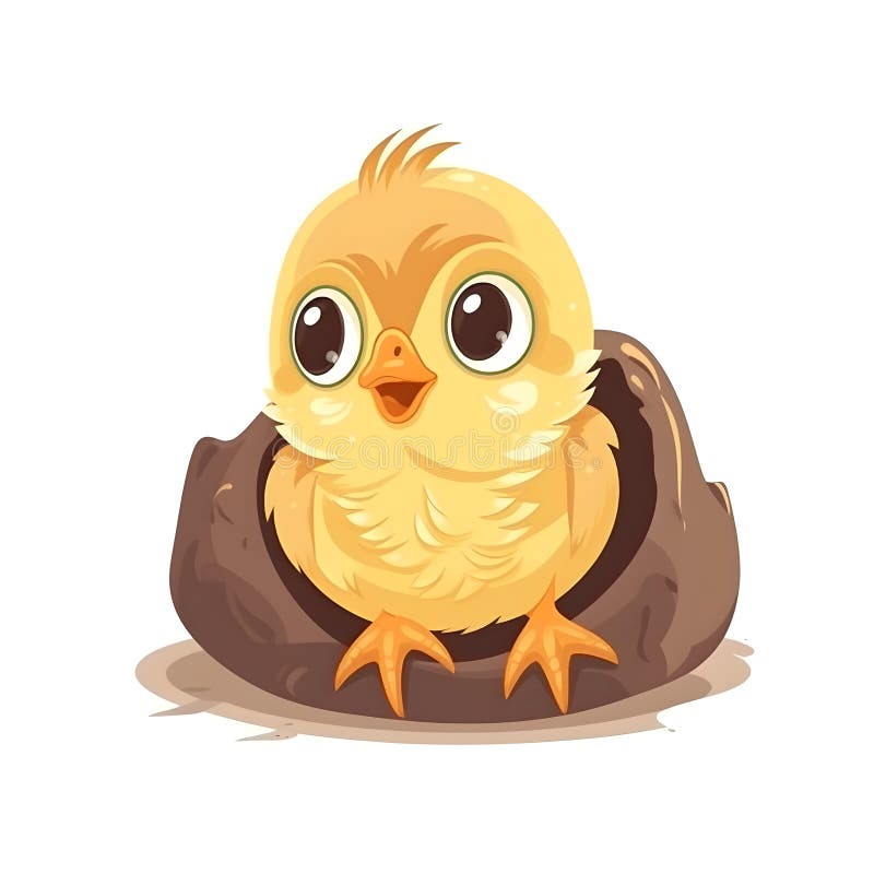 A Delightfully Chirpy Illustration of a Cute Baby Chick Stock ...