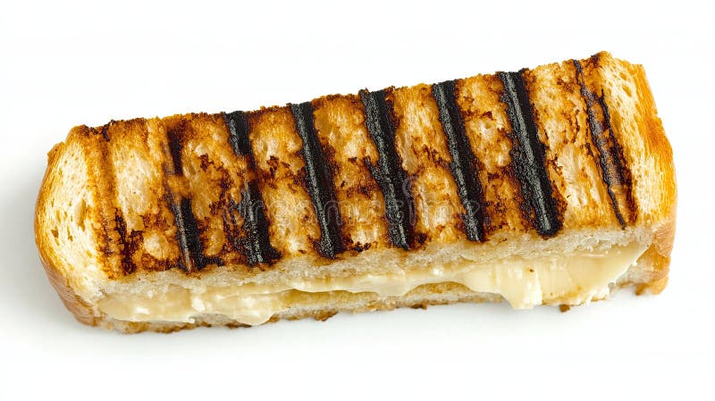 Delightfully Grilled Cheese Slice Showcasing Charred Lines on a ...