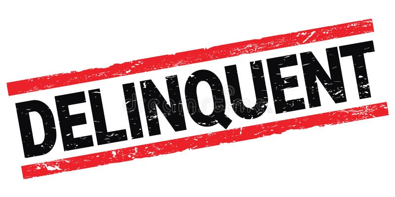 DELINQUENT Text on Black-red Rectangle Stamp Sign Stock Illustration ...