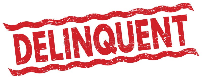 DELINQUENT Text on Red Lines Stamp Sign Stock Illustration ...