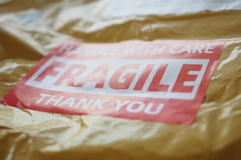 Deliver Packet Marked with a Caution Label for Fragile Goods Handling ...