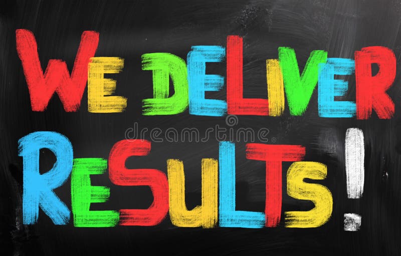 We Deliver Results Concept stock photo. Image of answer - 37492632