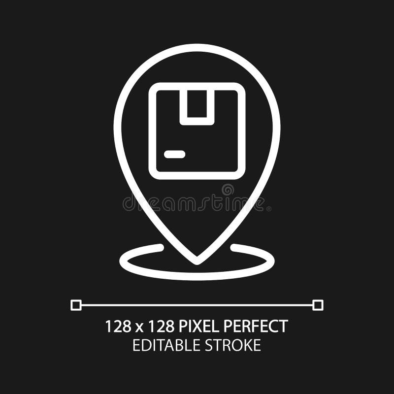 Deliver To Location Pixel Perfect White Linear Icon for Dark Theme ... Deliver To Location Pixel Perfect White Linear Icon for Dark Theme ...