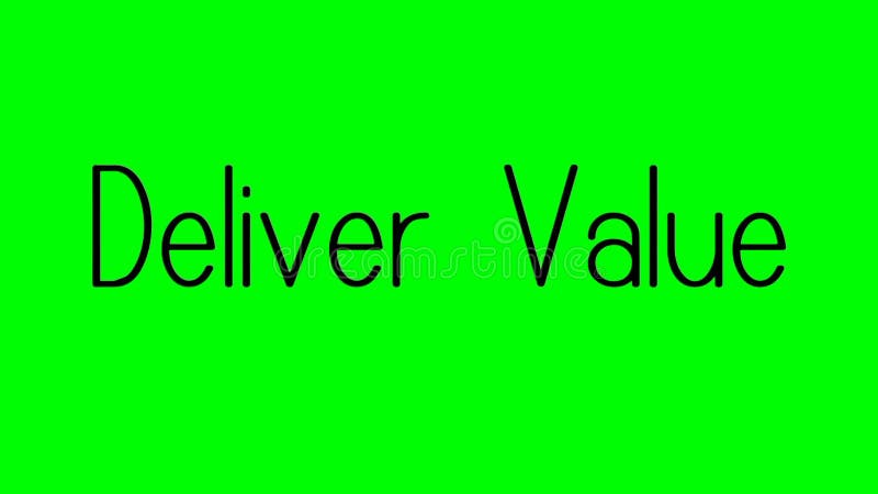 Deliver Value Text Green Screen Animated Video Stock Footage - Video of ...