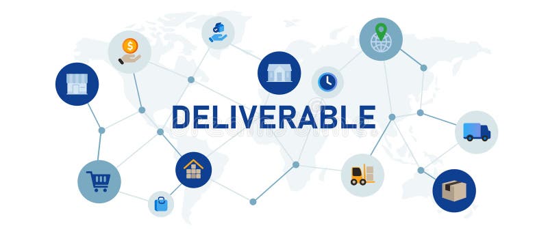 Deliverable Result Delivery Concept Banner Header Connected Icon Set ...