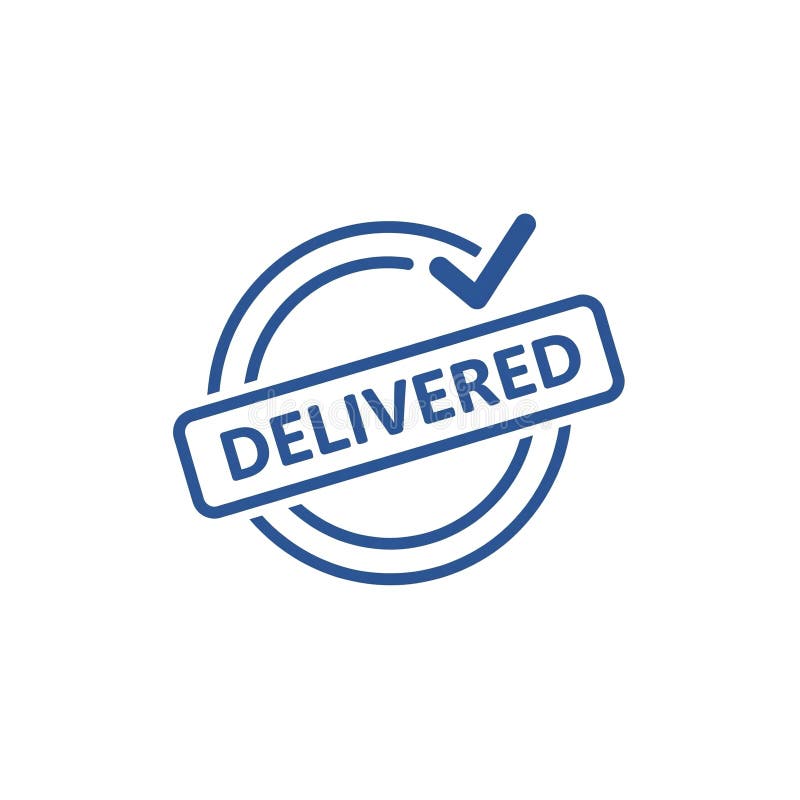 Delivered Icon with Check Mark Stock Illustration - Illustration of ...