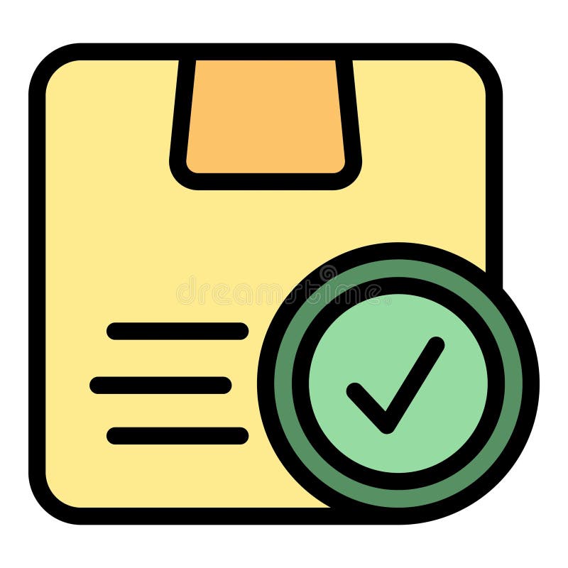 Delivered Parcel Box Filled Color Icon. Linear Style Sign for Mobile ...