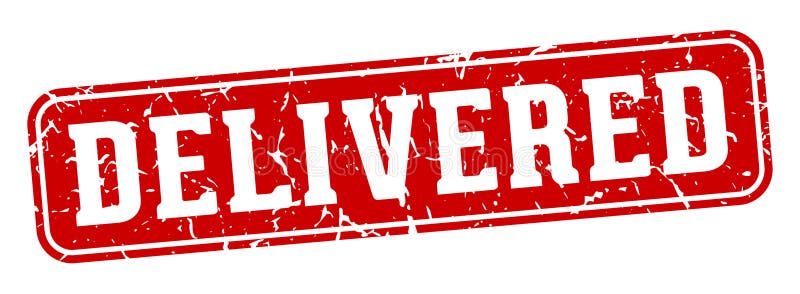 Delivered Rectangular Sign. Delivered Stamp Stock Vector - Illustration ...