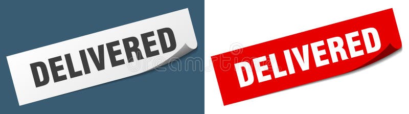 Delivered Sticker. Delivered Sign Set Stock Vector - Illustration of ...