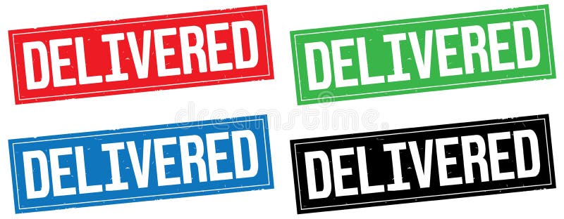 DELIVERED Text, on Rectangle Stamp Sign. Stock Illustration ...