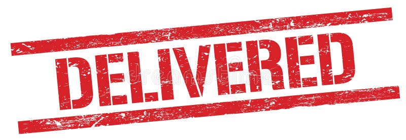 DELIVERED Text on Green Grungy Round Rubber Stamp Stock Illustration ...