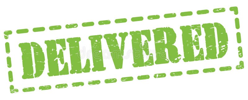 DELIVERED Text Written on Blue-black Stamp Sign Stock Illustration ...