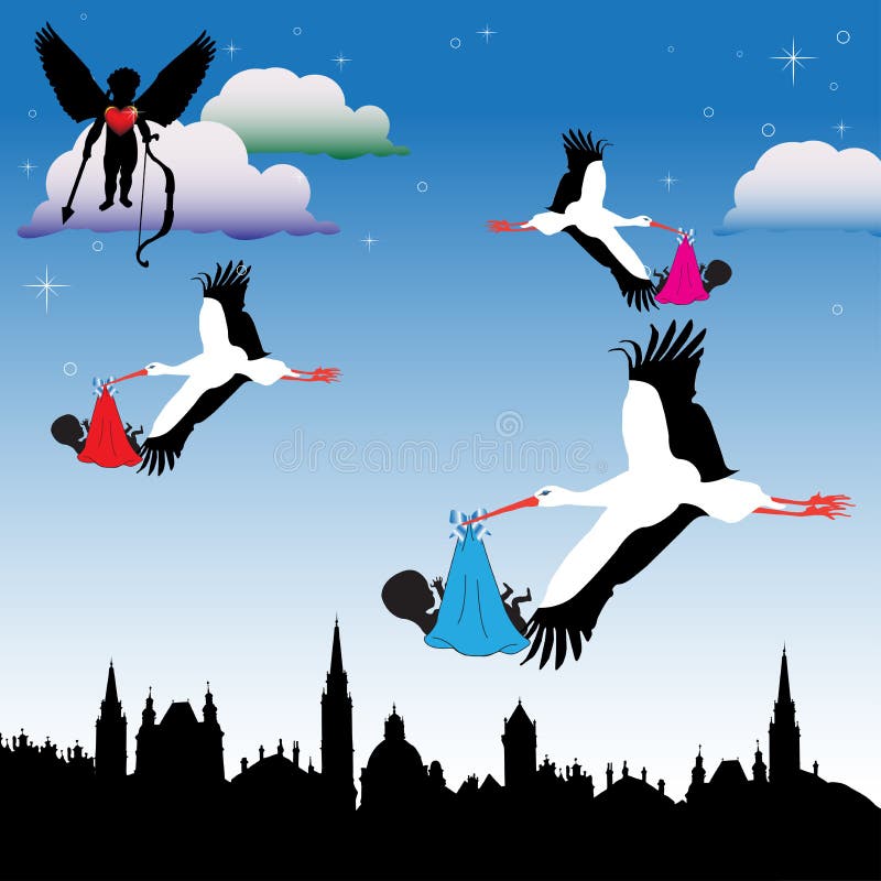 Storks Babies Stock Illustrations – 87 Storks Babies Stock ...