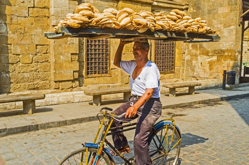 Delivering of Bread in Cairo Editorial Stock Photo - Image of islam ...